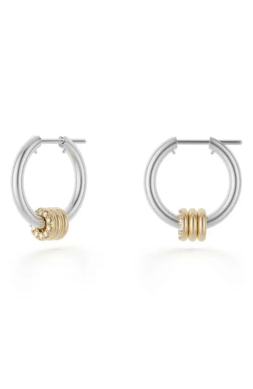 SPINELLI KILCOLLIN Ara Diamond Hoop Earrings - Silver/yellow Gold