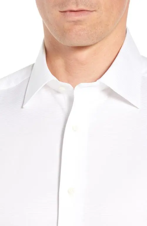 David Donahue Horizontal Twill Regular Fit Tuxedo Shirt