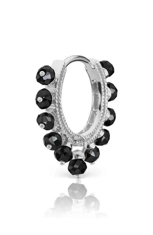 MARIA TASH Coronet 8mm Black Diamond Earring - White Gold