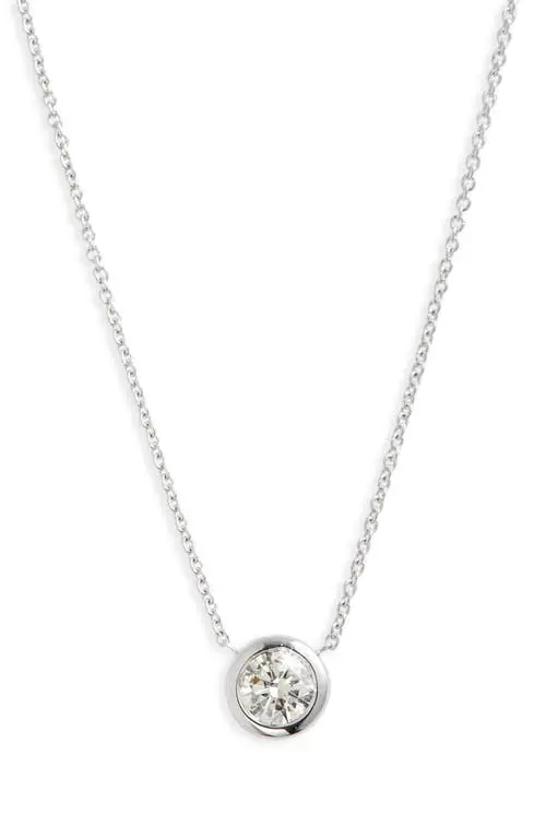 Roberto Coin Diamond Bezel Pendant Necklace - White Gold