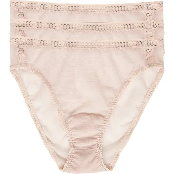 ON GOSSAMER 3-pack Mesh High-cut Briefs - Champagne