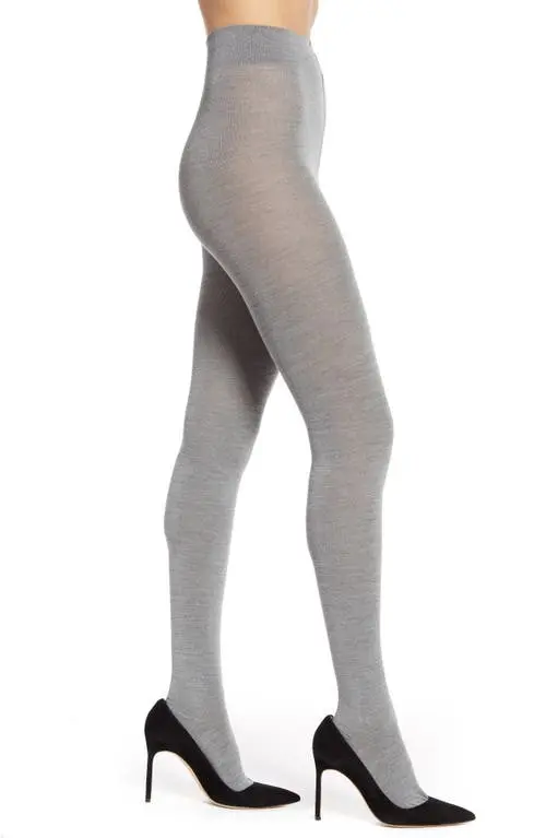 Falke Virgin Wool Blend Tights - 3399 Light Grey Melange