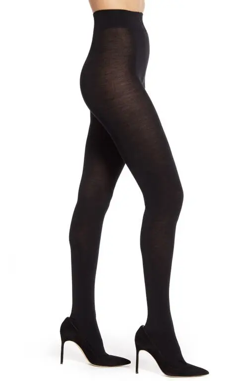 Falke Virgin Wool Blend Tights - Black