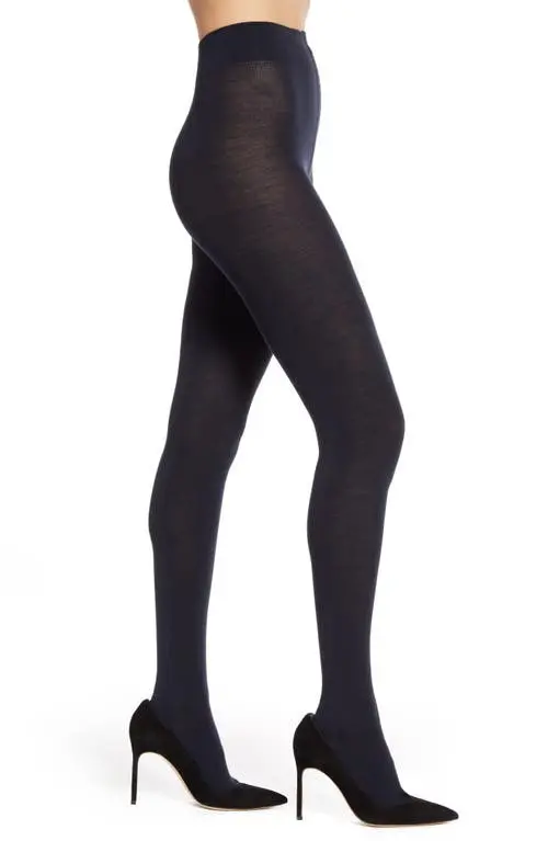 Falke Virgin Wool Blend Tights - Dark Navy