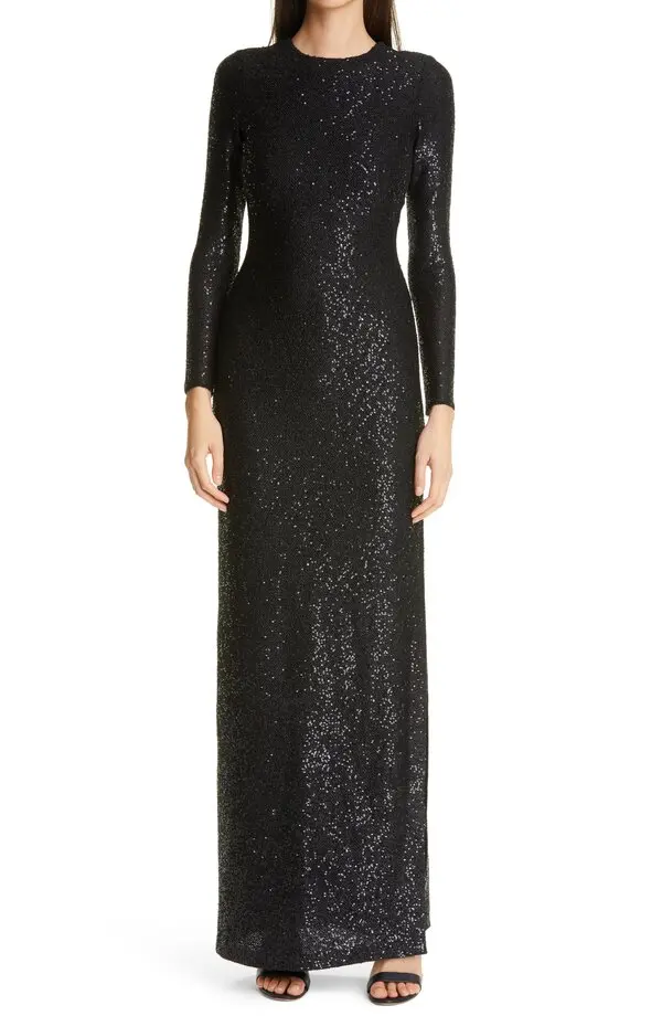 strapless open back dress Long Sleeve Backless Sequin Dress JM062W