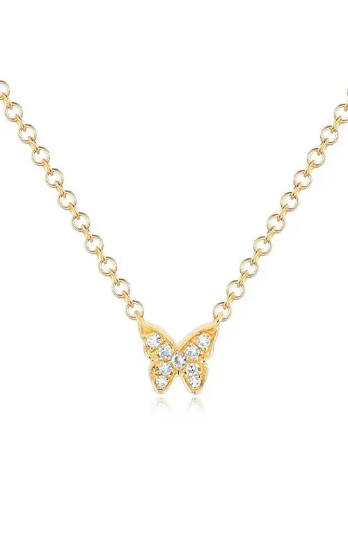 Ef Collection Diamond Butterfly Pendant Necklace