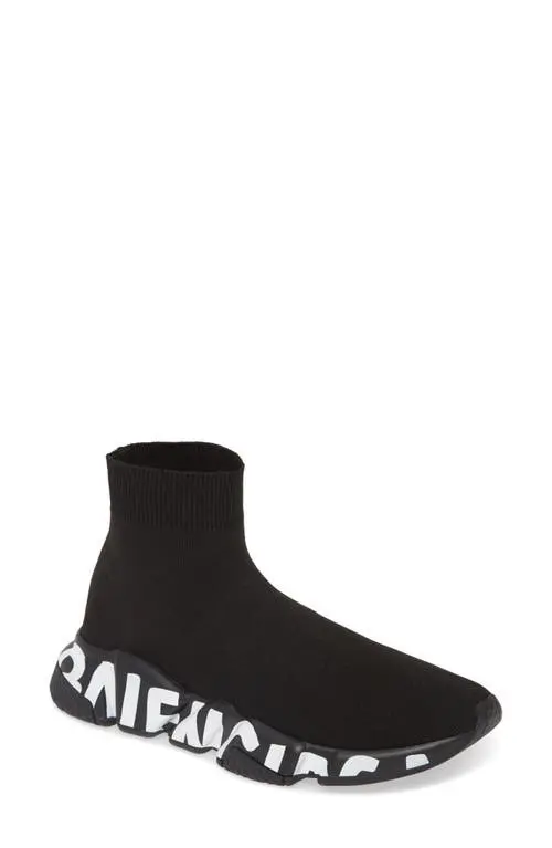 Balenciaga Mid-speed Sock Sneakers - Black/black/white