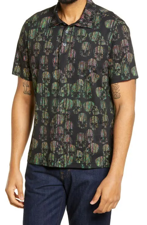 Bugatchi Skull Print Polo Shirt