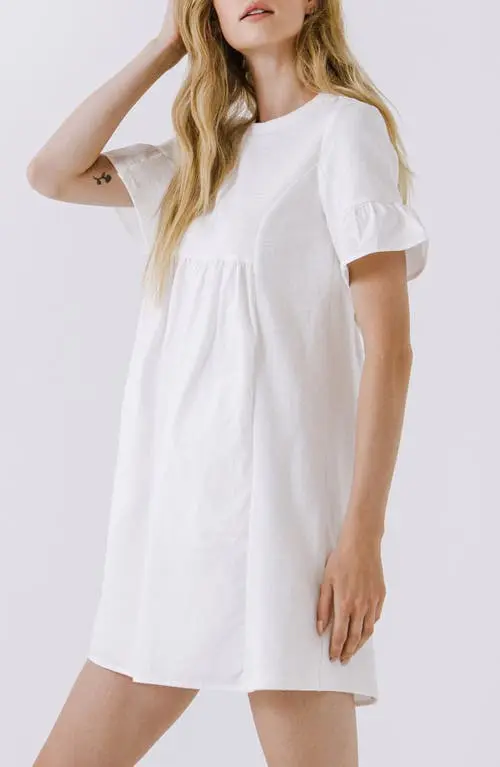 English Factory Solid Mini Dress - White