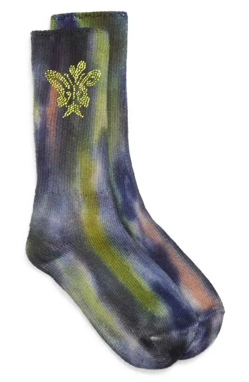 Collina Strada Print Crew Socks - Sky Aurora