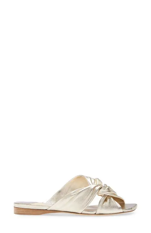 JIMMY CHOO Narisa Metallic Twist Slide Sandals