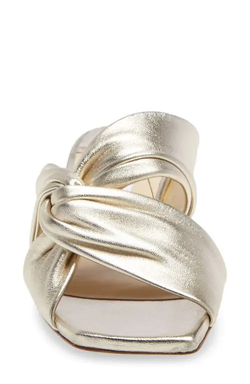 JIMMY CHOO Narisa Metallic Twist Slide Sandals