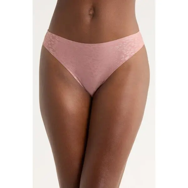 Chantelle Soft Stretch Thong - Pink Leo Shimmer Print