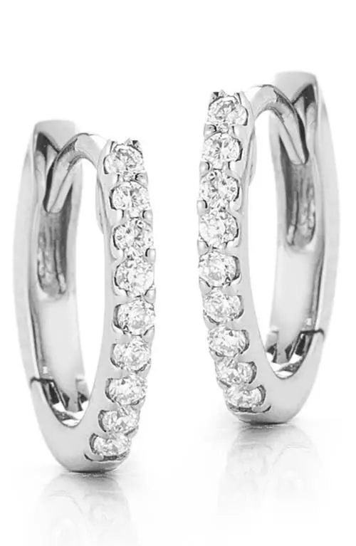 DANA REBECCA DESIGNS Diamond Huggie Hoop Earrings - White Gold/diamond