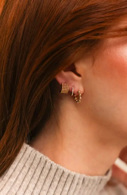 DANA REBECCA DESIGNS Diamond Huggie Hoop Earrings - Yellow Gold