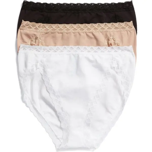 Natori Bliss French Cut Briefs - Black/cafe/white