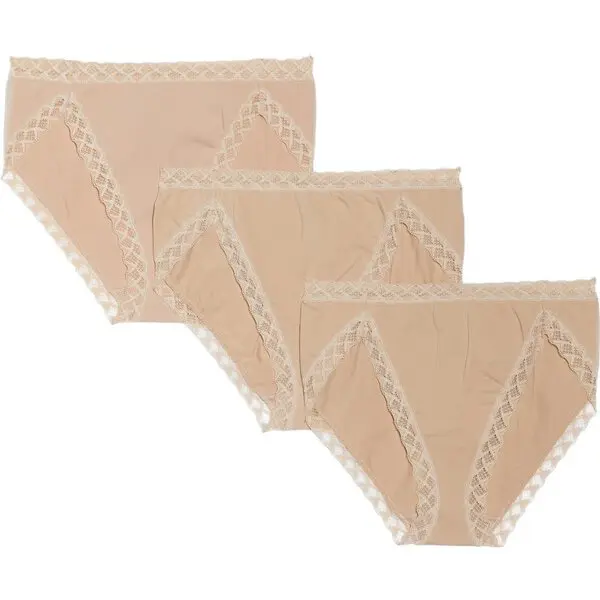 Natori Bliss 3-pack French Cut Briefs - Cafe