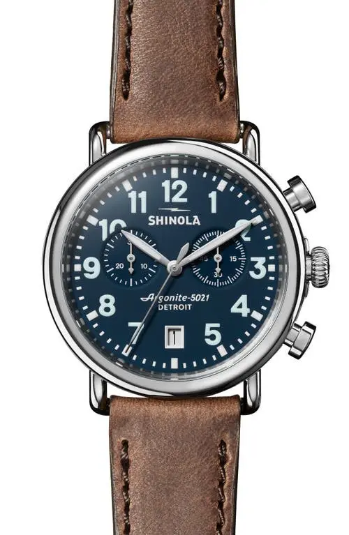 Shinola Runwell Chronograph Strap Watch - Midnighblu