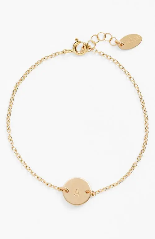 NASHELLE Initial Mini Disc Bracelet - 14k Gold Fill A
