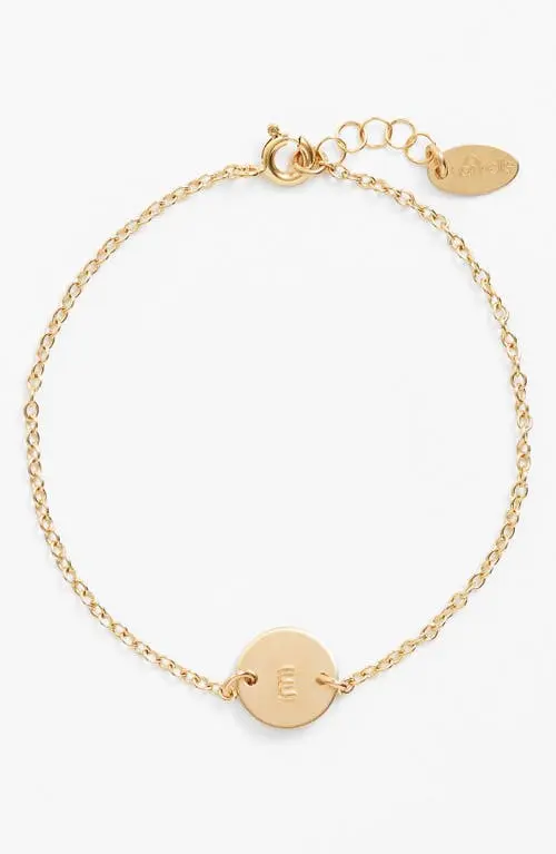 NASHELLE Initial Mini Disc Bracelet - 14k Gold Fill E