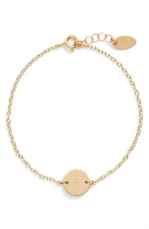 NASHELLE Initial Mini Disc Bracelet - 14k Gold Fill F