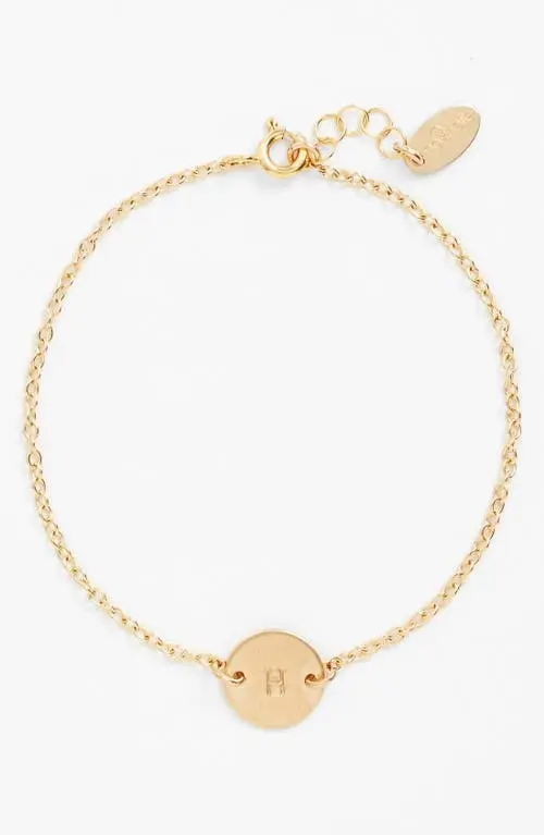 NASHELLE Initial Mini Disc Bracelet - 14k Gold Fill H