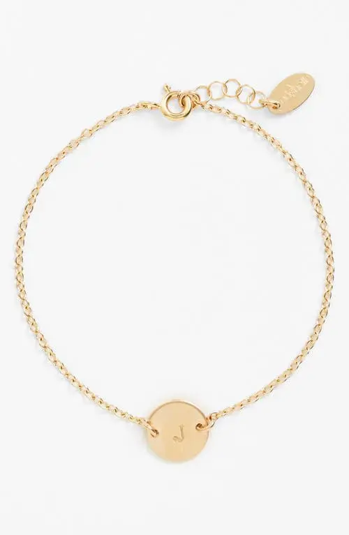 NASHELLE Initial Mini Disc Bracelet - 14k Gold Fill J