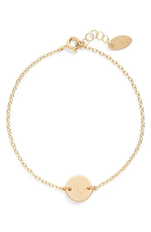 NASHELLE Initial Mini Disc Bracelet - 14k Gold Fill L