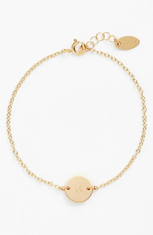NASHELLE Initial Mini Disc Bracelet - 14k Gold Fill M