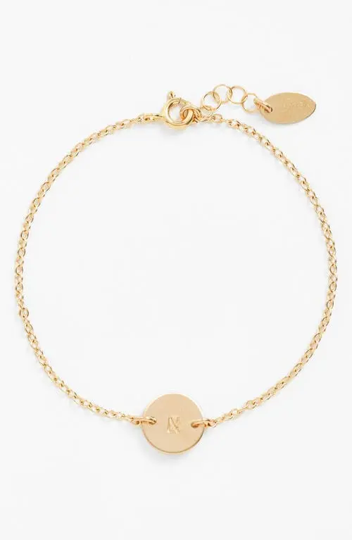 NASHELLE Initial Mini Disc Bracelet - 14k Gold Fill N