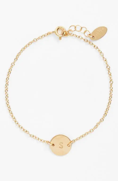NASHELLE Initial Mini Disc Bracelet - 14k Gold Fill S