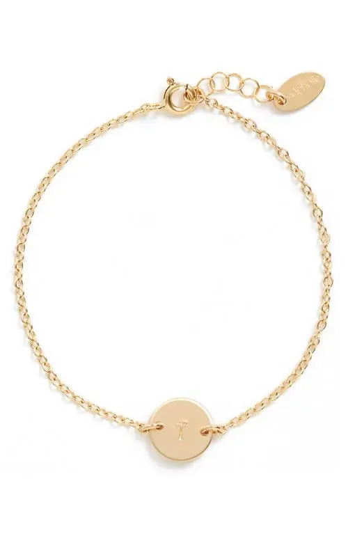 NASHELLE Initial Mini Disc Bracelet - 14k Gold Fill T