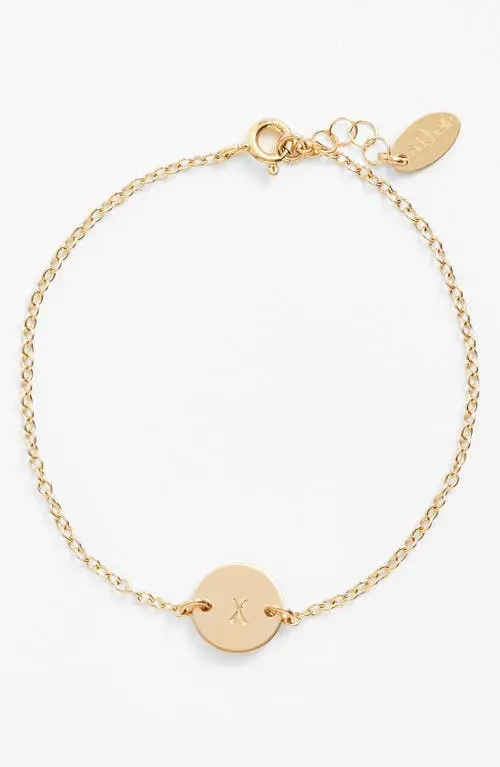 NASHELLE Initial Mini Disc Bracelet - 14k Gold Fill X