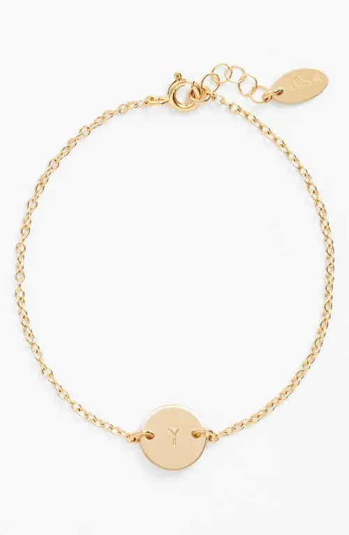 NASHELLE Initial Mini Disc Bracelet - 14k Gold Fill Y