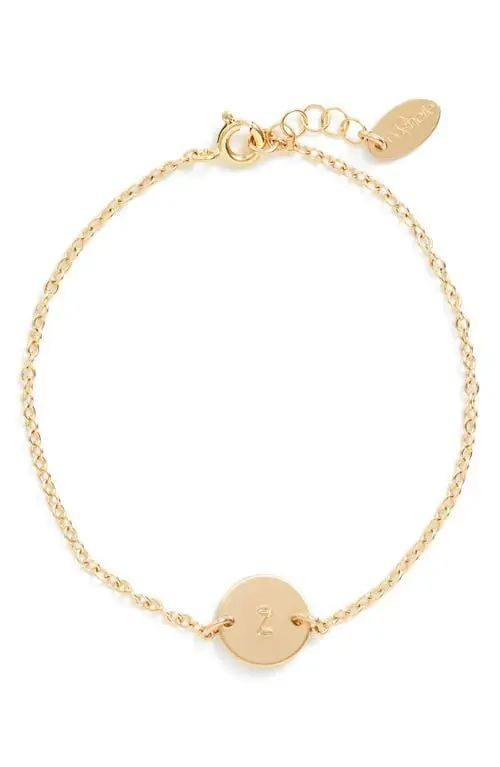 NASHELLE Initial Mini Disc Bracelet - 14k Gold Fill Z