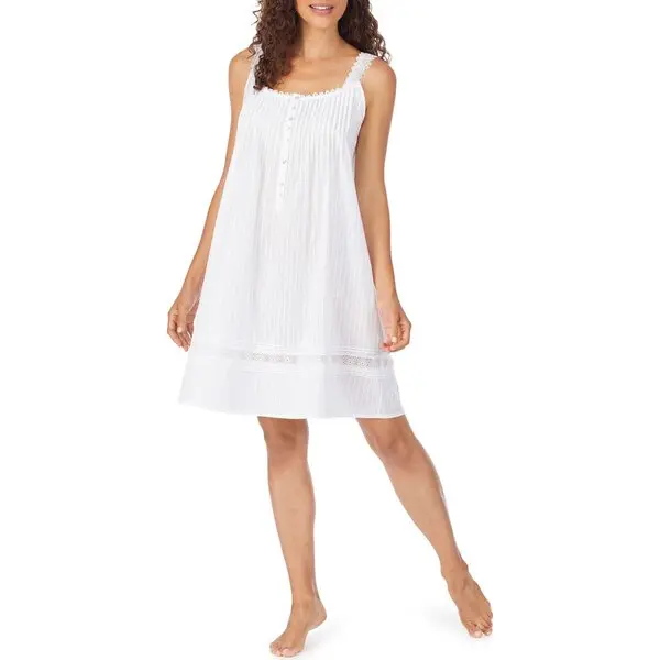 Eileen West Cotton Chemise - White