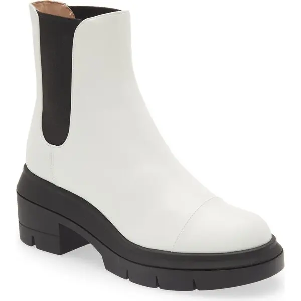 STUART WEITZMAN Norah Chelsea Boot - White.