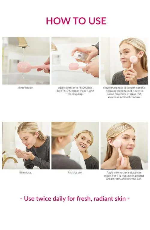 Pmd Clean Facial Cleansing And Firming Massage Device $99 Value - Blush