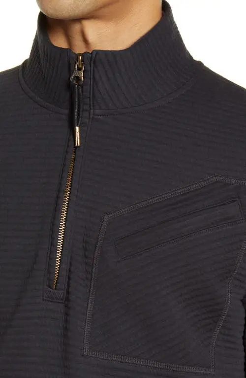 Billy Reid Double Knit Half-zip Pullover - Dark Navy