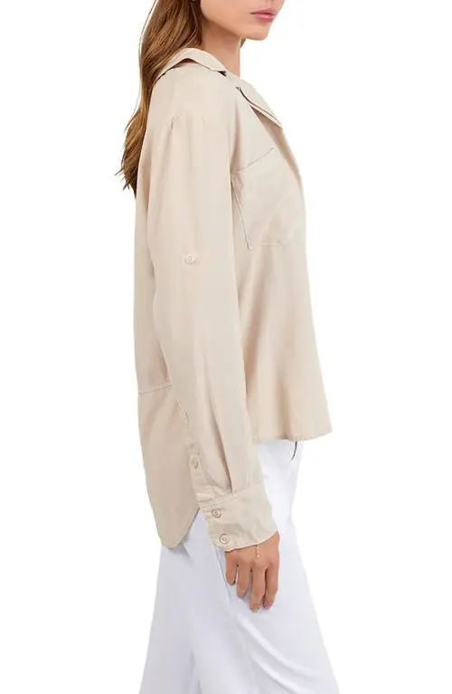 Bella Dahl Split Back Button-up Shirt - Linen Sand