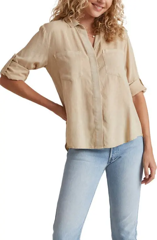 Bella Dahl Split Back Button-up Shirt - Soft Tan