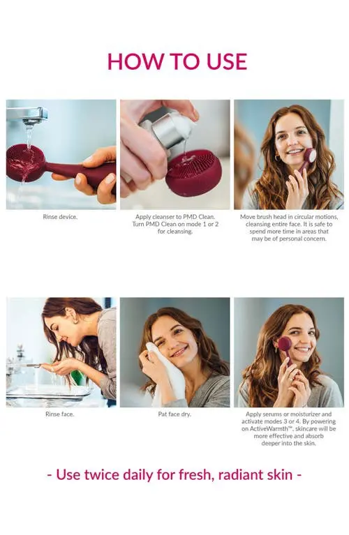 Pmd Pro Clean Facial Cleansing Device With Activewarmth - Berry