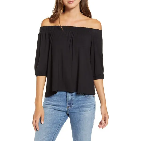 Loveappella Off-the-shoulder Top - Blk