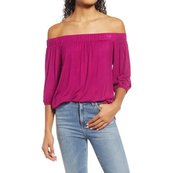 Loveappella Off-the-shoulder Top - Magenta