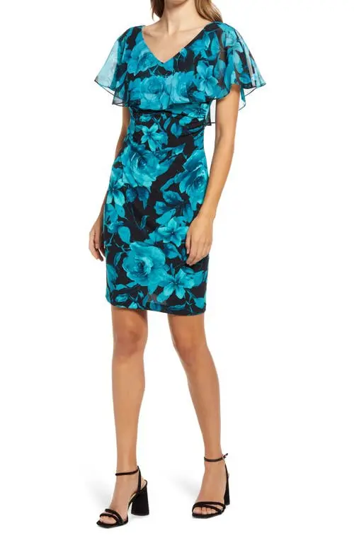 connected apparel green dress Connected Apparel TXA17727 - Knee-Length Jersey Sheath Dress main image 0