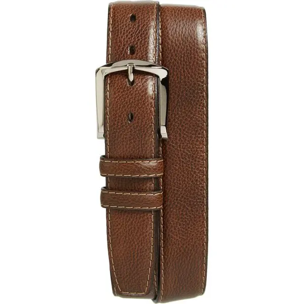 Torino Glazed Leather Belt - Brown