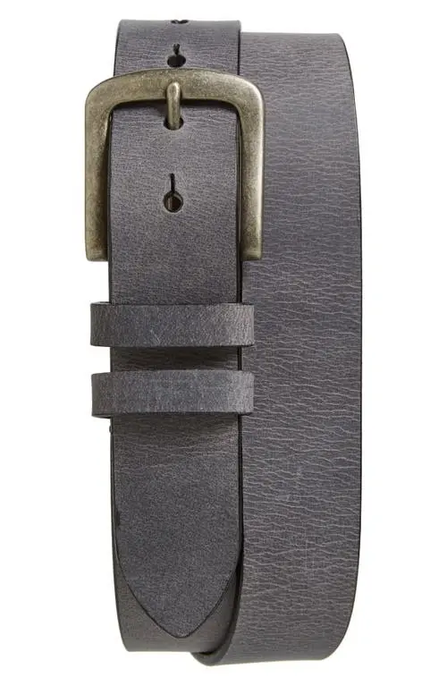 Torino Waxed Leather Belt - Charcoal