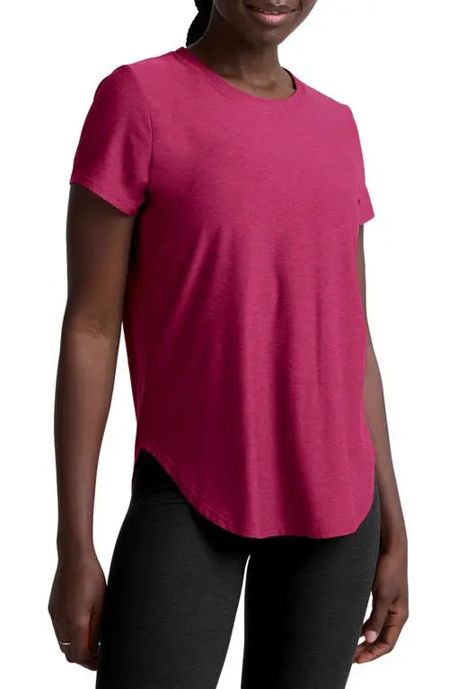 Beyond Yoga On The Down Low T-shirt - Sangria Heather
