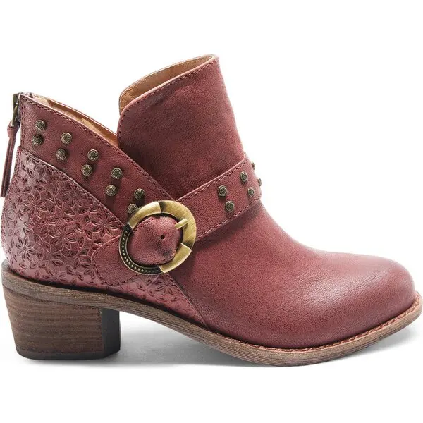 HALSA FOOTWEAR Melania Bootie - Dark Cherry Leather