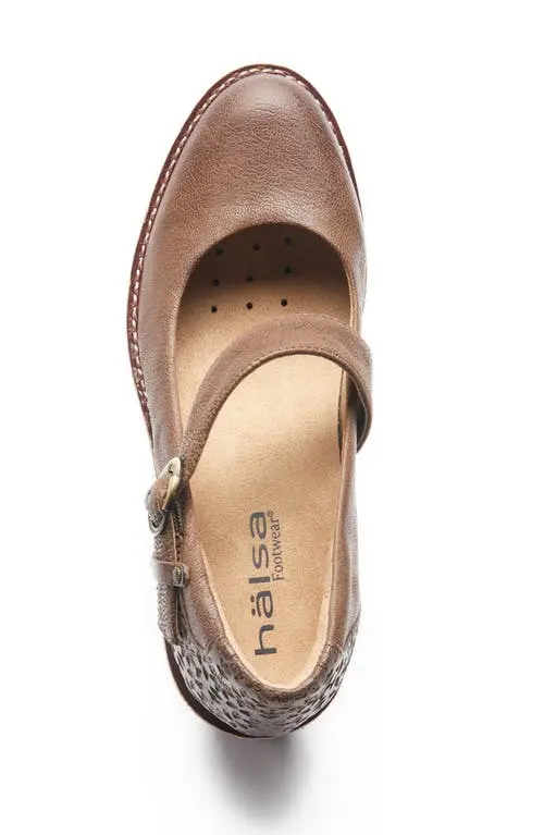 HALSA FOOTWEAR Mia Mary Jane Pump - Taupe